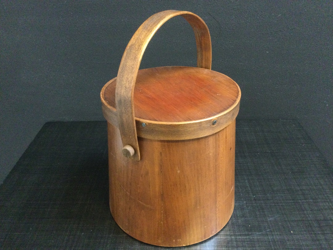 Warren W Williams Wood Firkin Storage Box the Country Cooper Mid ...