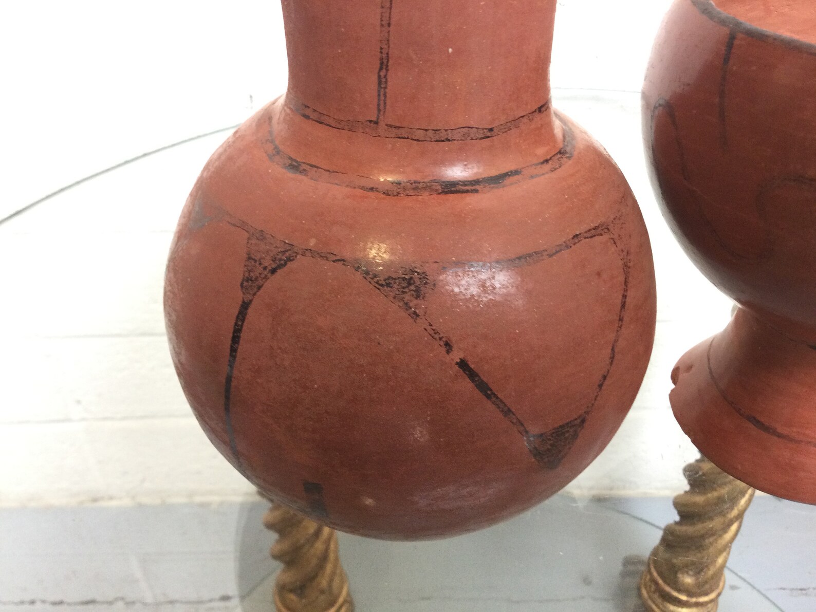 Southwestern Native American Red Clay Pottery Pots Pair - Etsy