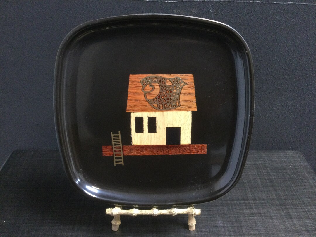 Mid Century Couroc Tray Monterey California ~ Hand Crafted Quality 8 1/ ...