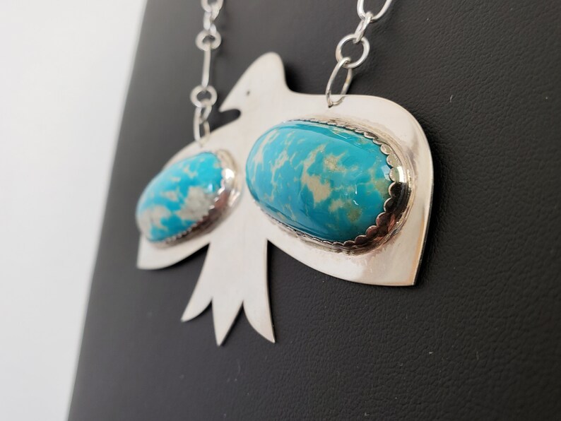 Large Turquoise Thunderbird Pendant Necklace / Native American | Etsy