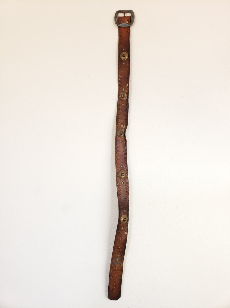 Bronze Copper & Tooled Leather Belt / One of A Kind Belts and - Etsy