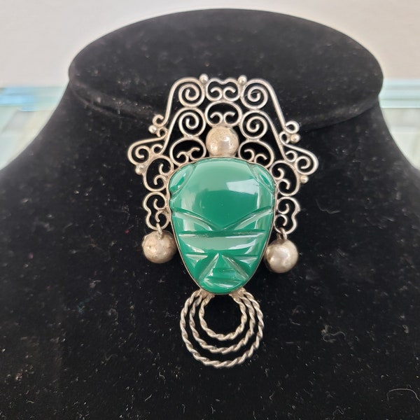 Aztec Jade Brooch - Etsy