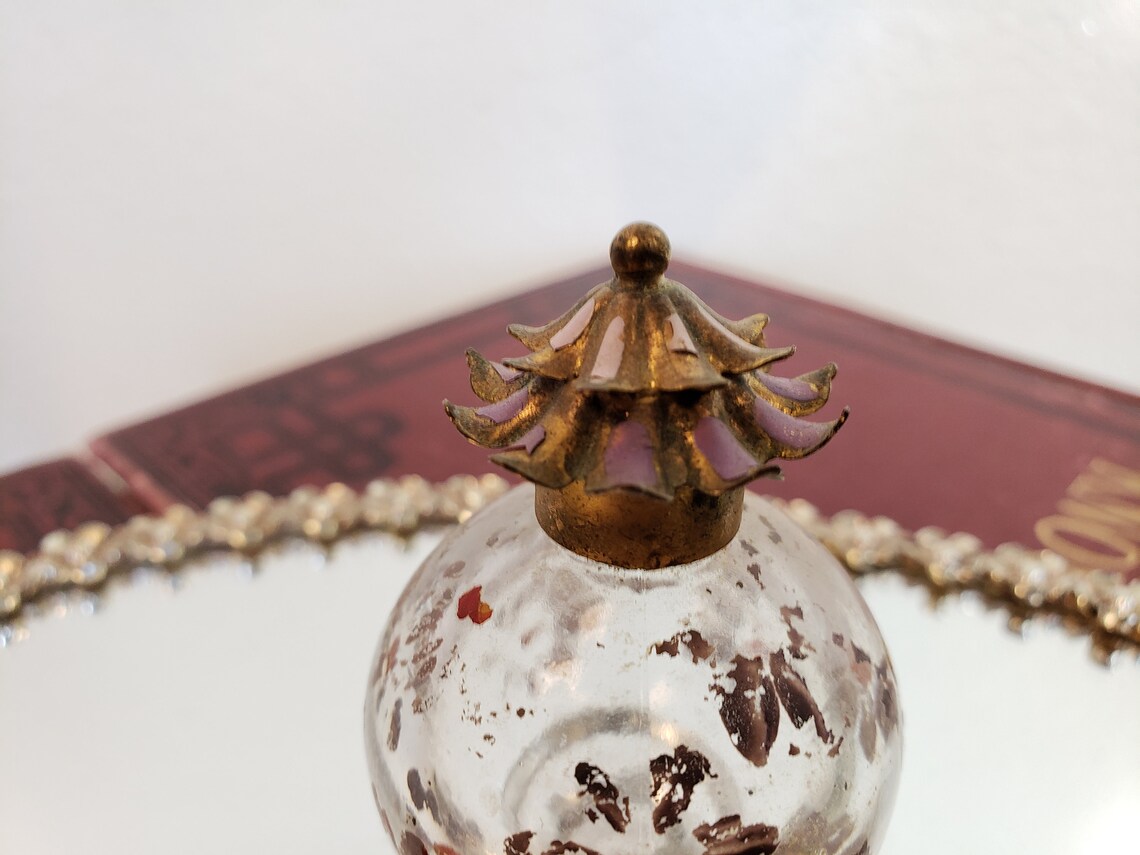 Antique Pagoda Shaped Bottle: Hand Painted Chinese Design on Oil/parfum ...