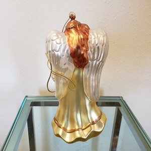 Large Blown Glass Angel Ornament / Christmas Tree Decor / 9 1/2 Tall ...