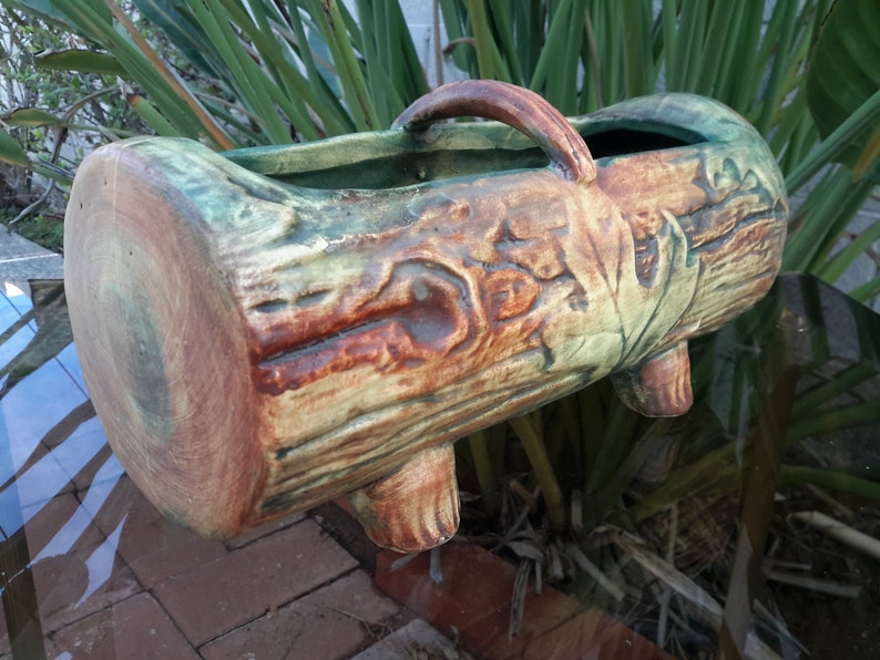 Weller Woodcraft Pottery Leaf Log Planter Box Vase / Organic - Etsy