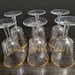 Hollywood Regency Barware 6oz Gold Rimmed Wine Glasses Set of 4 ~ Mid ...