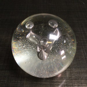 1970s Caithness Art Glass Paperweight ~ Trapped Bubble Floating ...