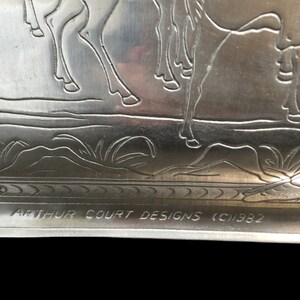 Vintage 1982 Arthur Court Elk Herd Oblong Tray ~ 24 1/2" Aluminum ...
