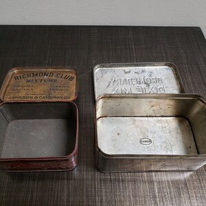 Richmond Club Mixture & Dromedary Dixie Mix Tin Boxes / Pair of Antique ...