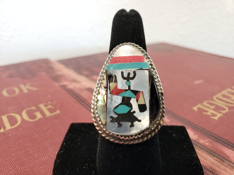 Zuni Inlaid Ring / Multi Gemstone Rings / Handcrafted Native - Etsy