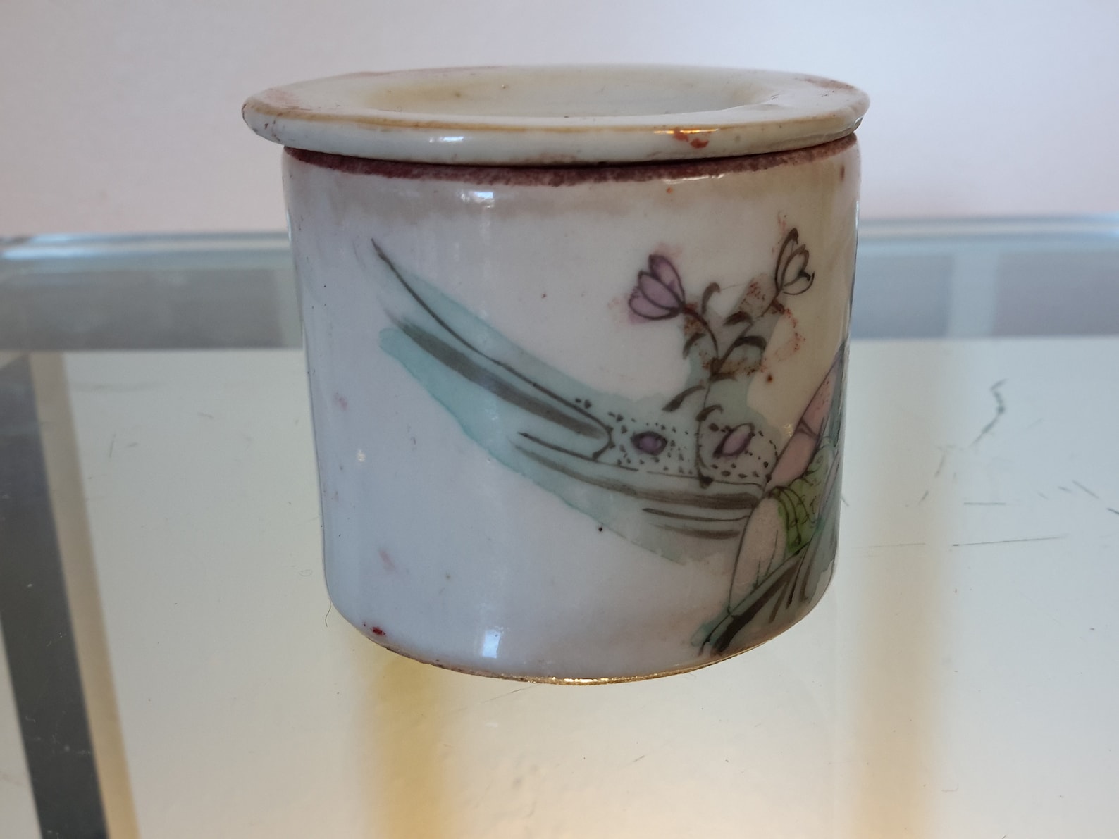 Antique Chinese Jar / Porcelain Lidded Cosmetics Salve Pot Jar / Rare ...