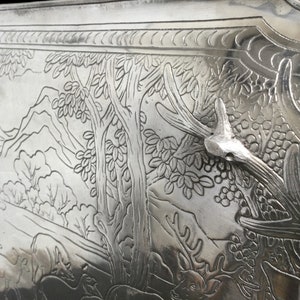 Vintage 1982 Arthur Court Elk Herd Oblong Tray ~ 24 1/2" Aluminum ...