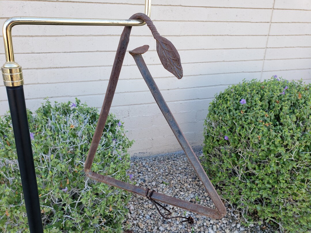 Forged Iron Triangle Dinner Bell / Large Supper Bell / Triangular Bell ...
