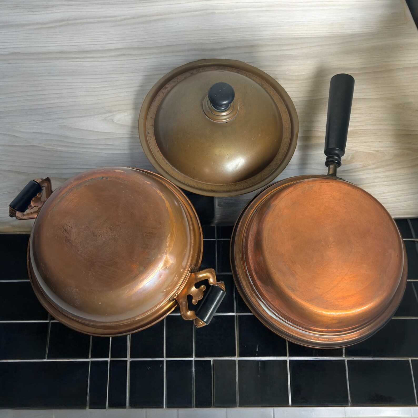 Sternau & Co Copper Chafing Dish ~ Antique Chafing Dish Set W Wooden ...