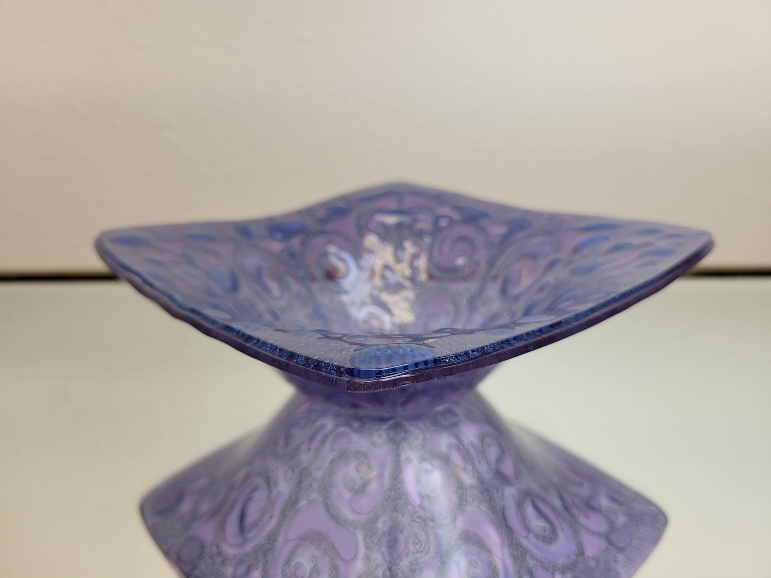 Higgins Art Glass Square Bowl / Mid Century Modern Glass / - Etsy