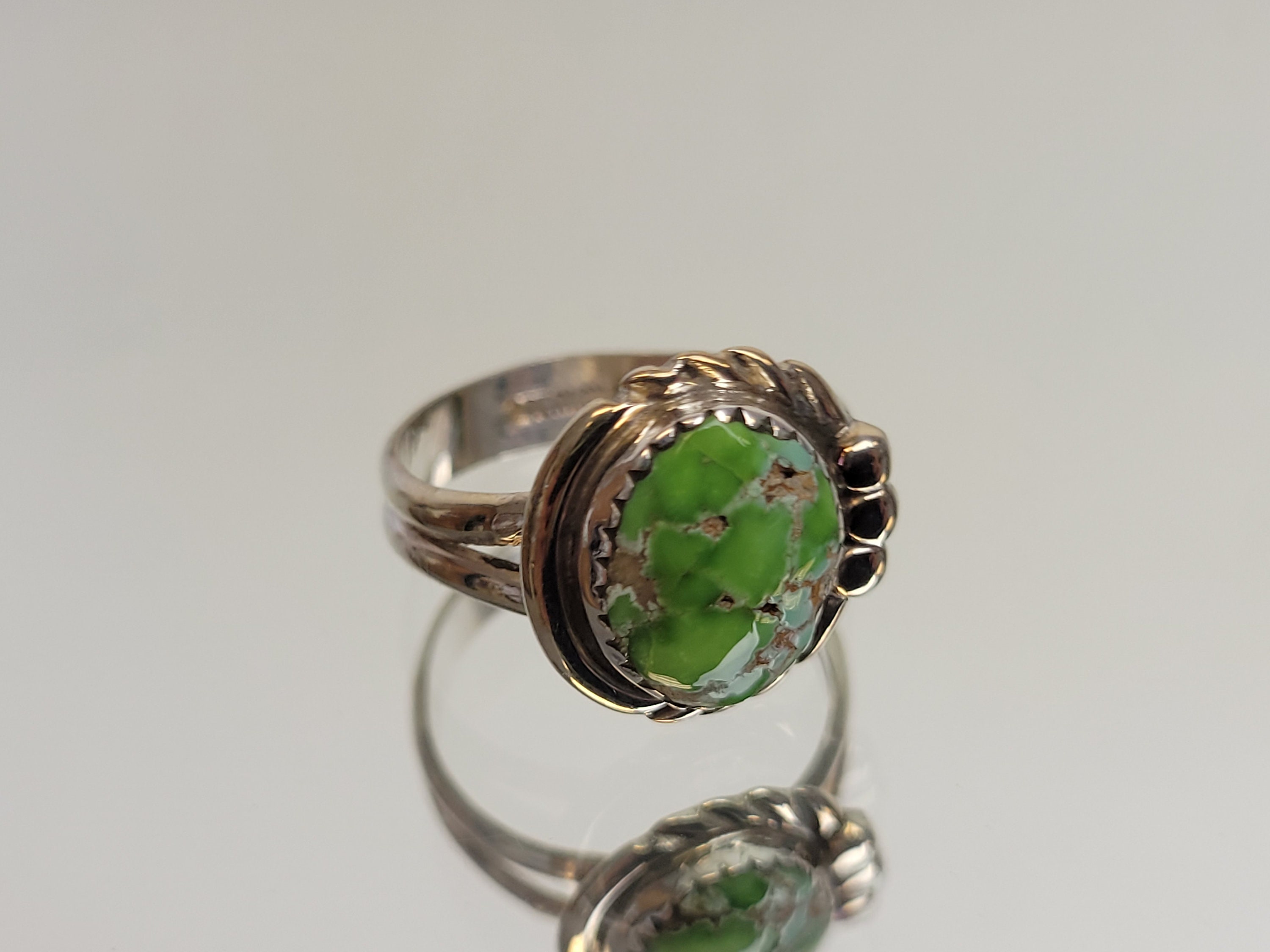 Minimalist Green Turquoise Ring Sz 8 1/2 / Turquoise Jewelry / | Etsy