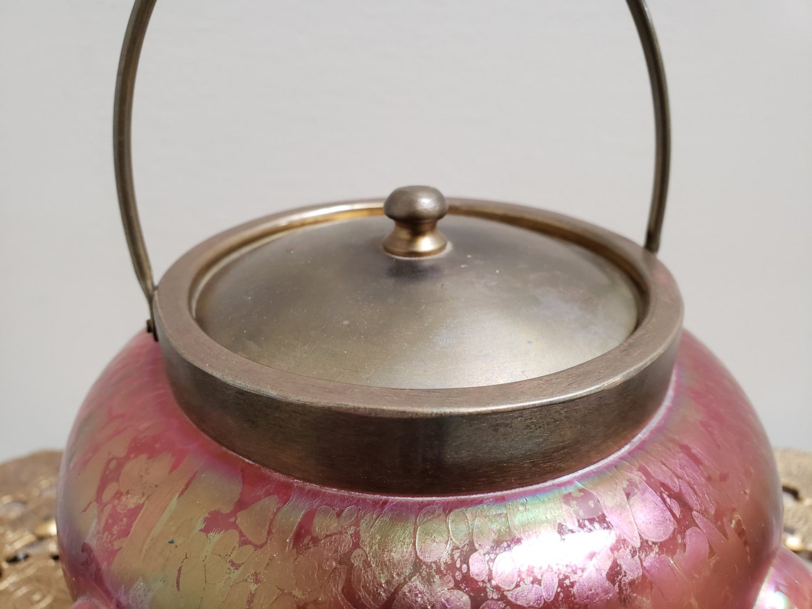 Loetz Glass Droplet Biscuit Jar / Loetz Bohemian Art Glass / - Etsy