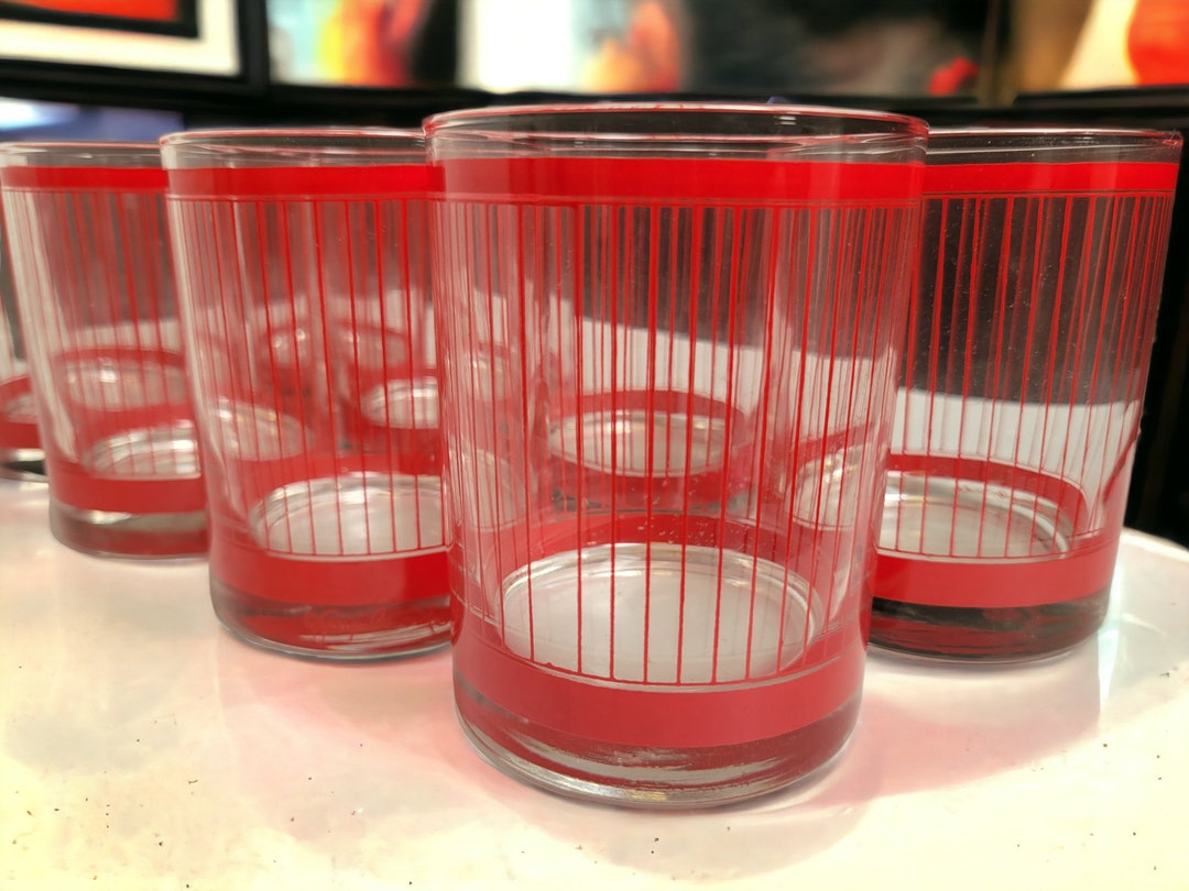 Georges Briard Barware Set of 8 Double Old Fashioned Spectrum Red in ...