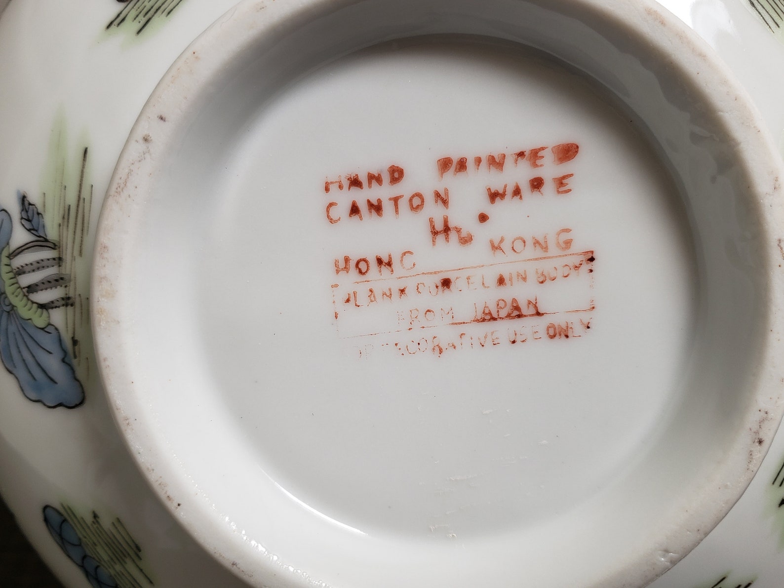 Canton Ware Hong Kong Bowl / Hand Painted Porcelain Bowl / | Etsy