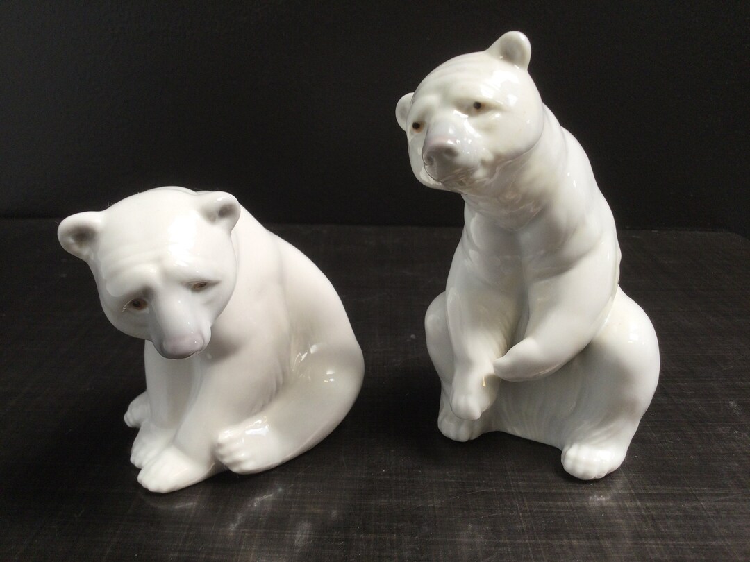Lladro Polar Bear Figurine Pair 1208 & 1209 ~ Polar Bear Gifts ~ Lladro ...