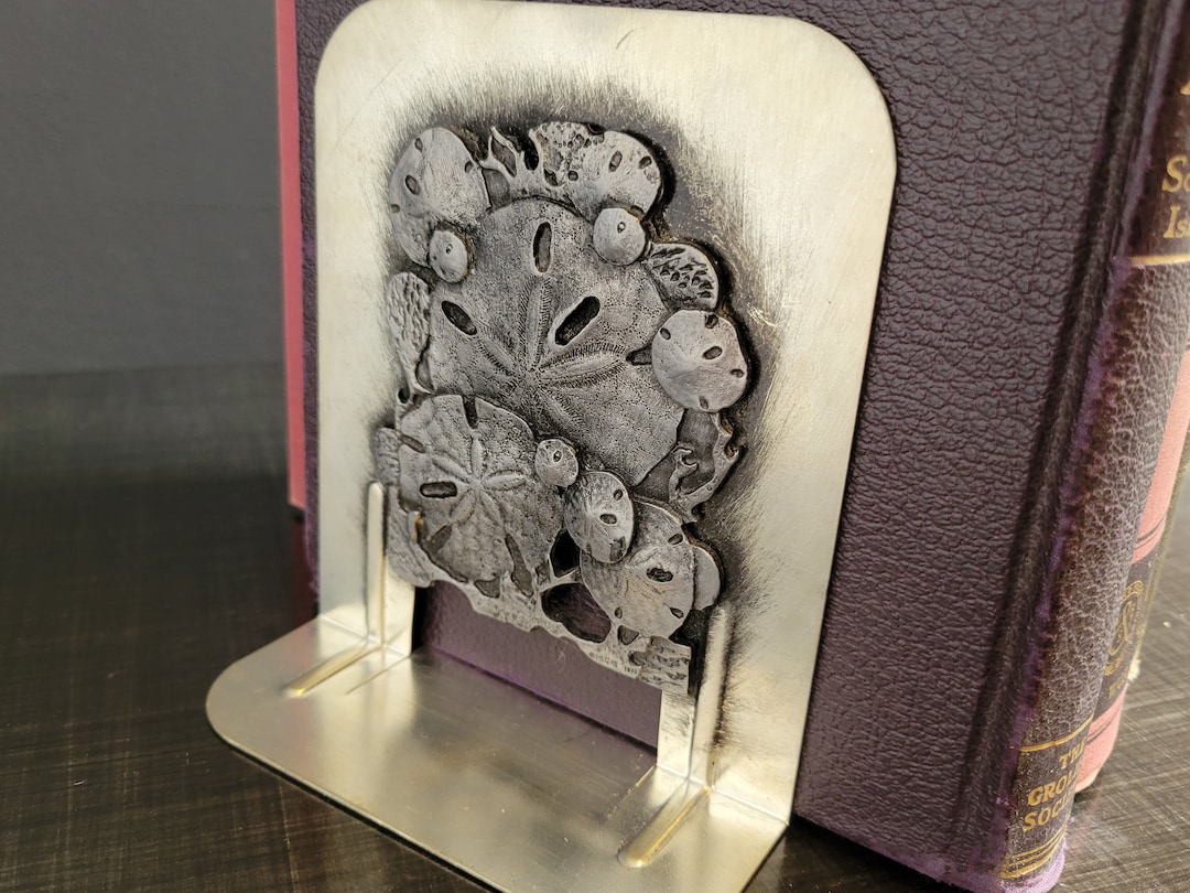 Metzke Bookends Pair ~ Pewter Sand Dollars ~ Vintage Metal Bookends ...
