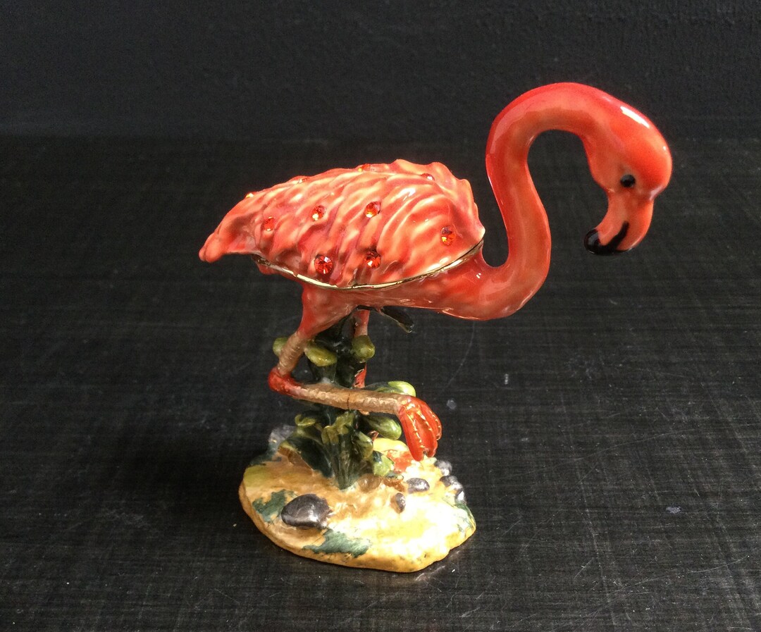 LT Flamingo Trinket Stash Box ~ Pink Flaming With Swarovski Crystals ...