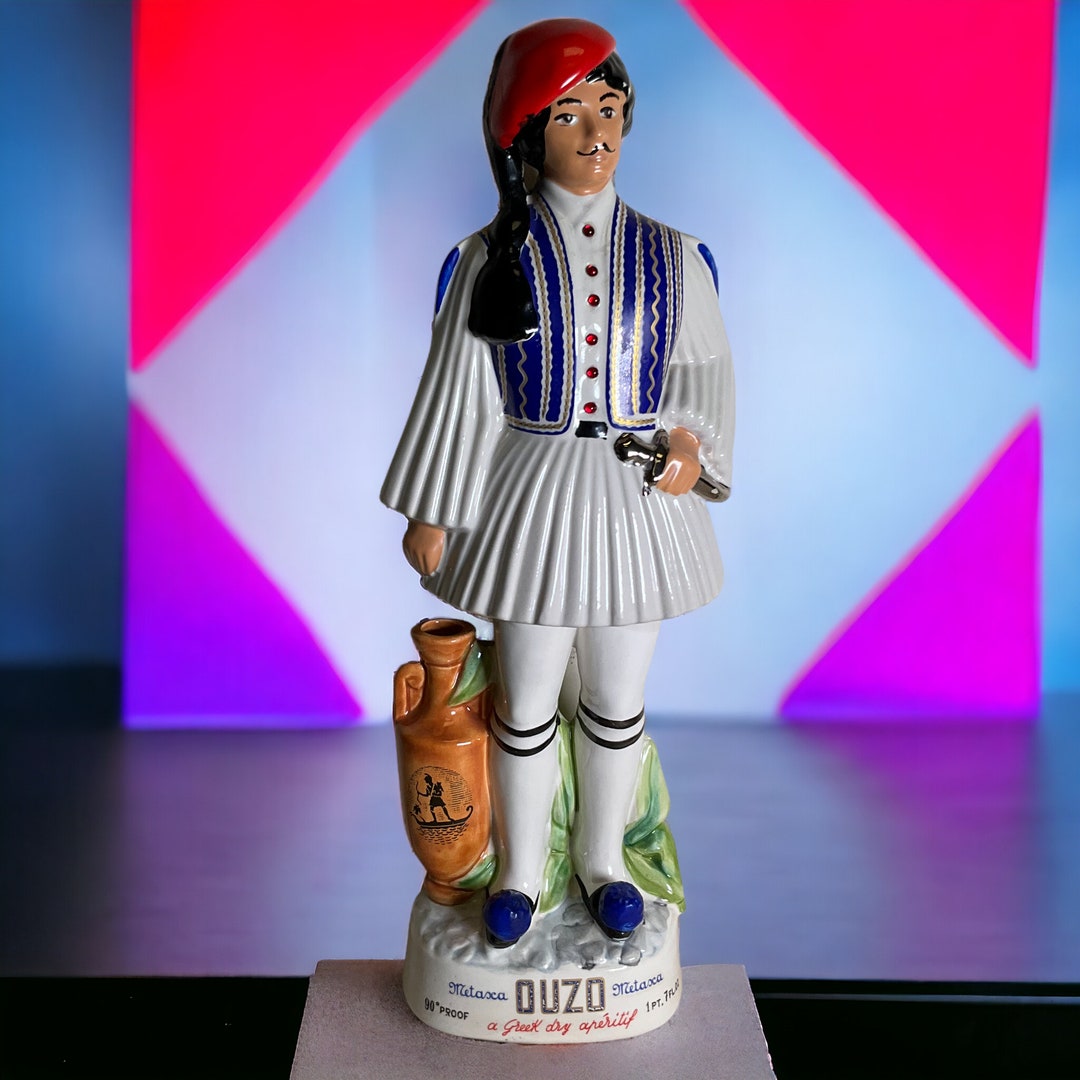 Metasca Ouzo Man Decanter ~ 18 1/2" Vintage Porcelain ~ Made in Italy ...