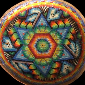 Huichol Beaded Gourd W Sacred Symbols 6 Vintage Indigenous Mexican Folk ...