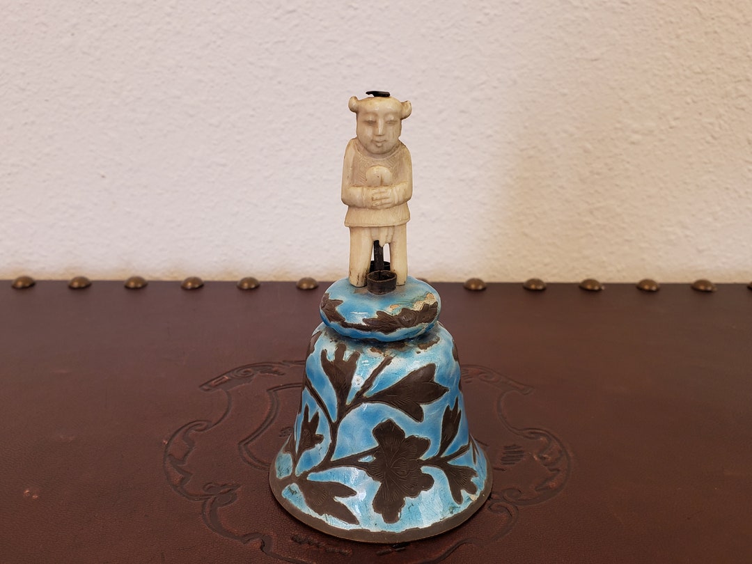 Chinese Enamelware Erotica Bell / Antique Chinese Bell / Carved Bone ...