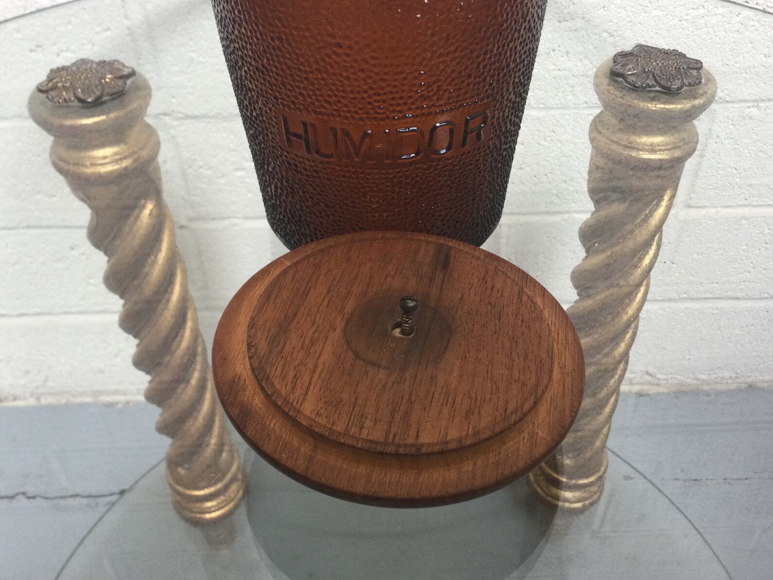 Dun-rite Glass Humidor Amber Glass Humidor Tobacconist - Etsy