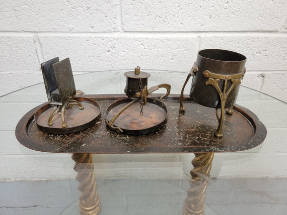 Hammered Copper Smoking Set Arts & Crafts Era Copper Antique - Etsy