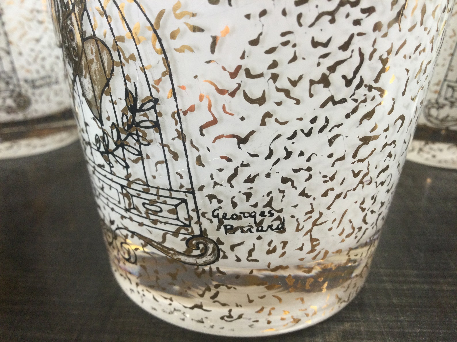 Georges Briard Barware Bird in Cage Suburban Glasses Set of 6 ~ Mid ...
