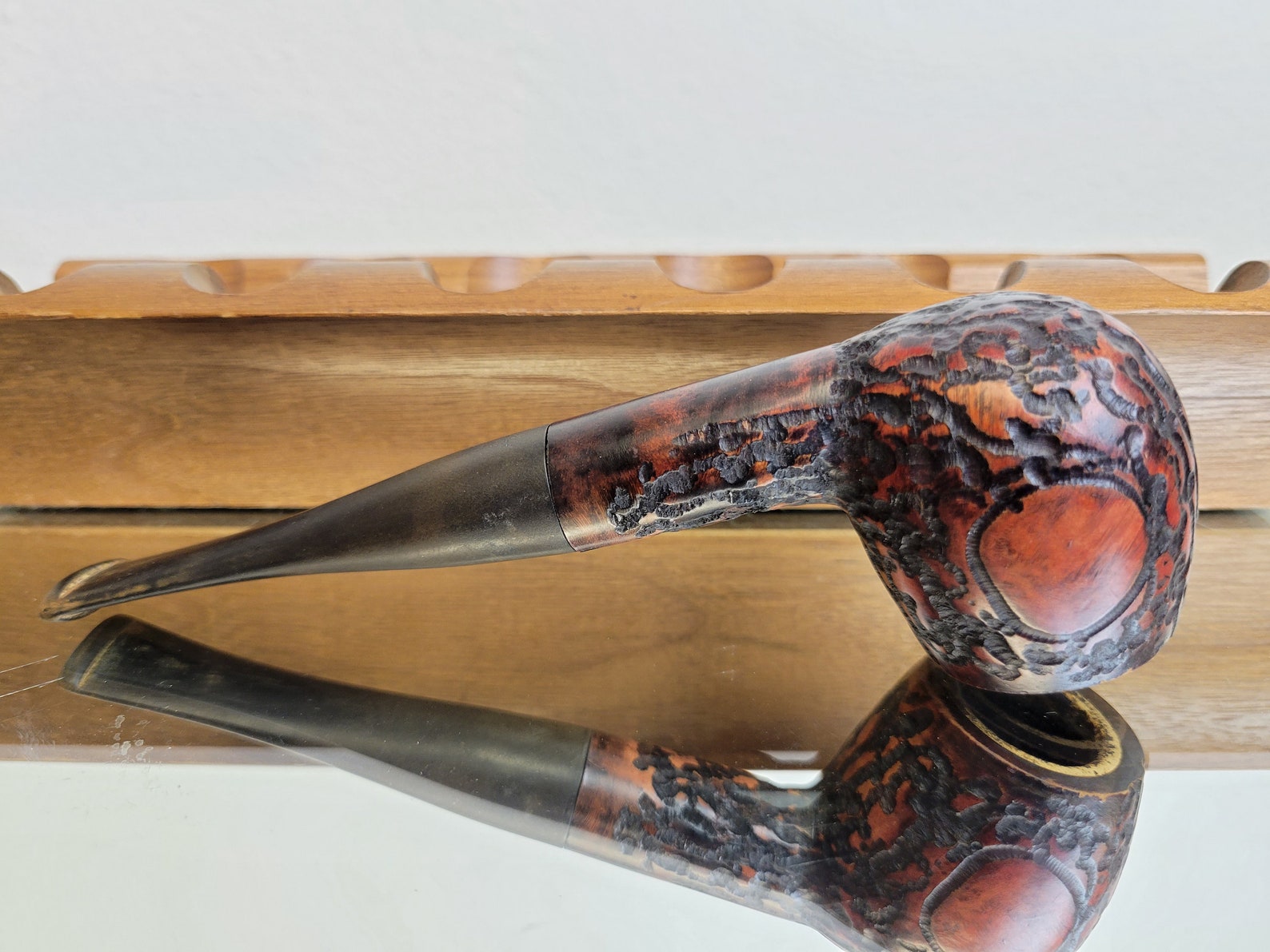 Rusticated Italian Tobacco Pipe / Handcrafted Straight Pipe / - Etsy