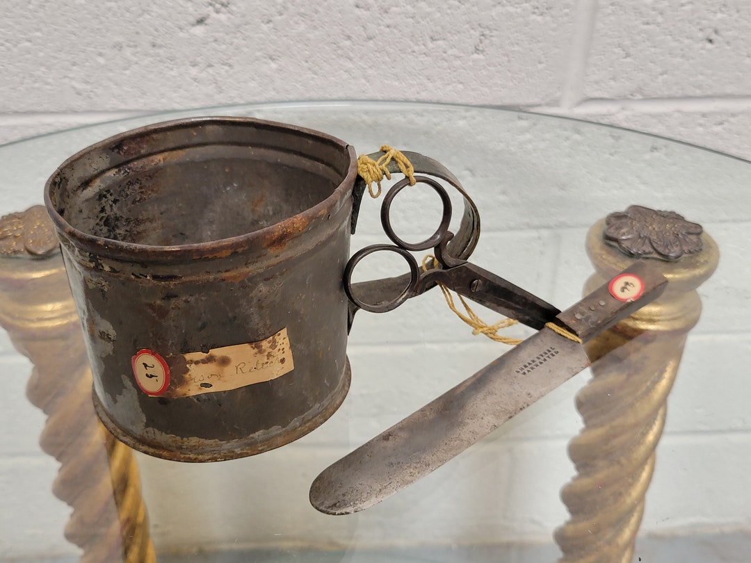 Antique Tin Knife Scissors ~ Shaving Relics ~ Civil War Era Relics ...