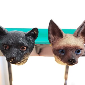 Cat Head Magnets / Pair of Chris Thomas Feline Magnets / - Etsy
