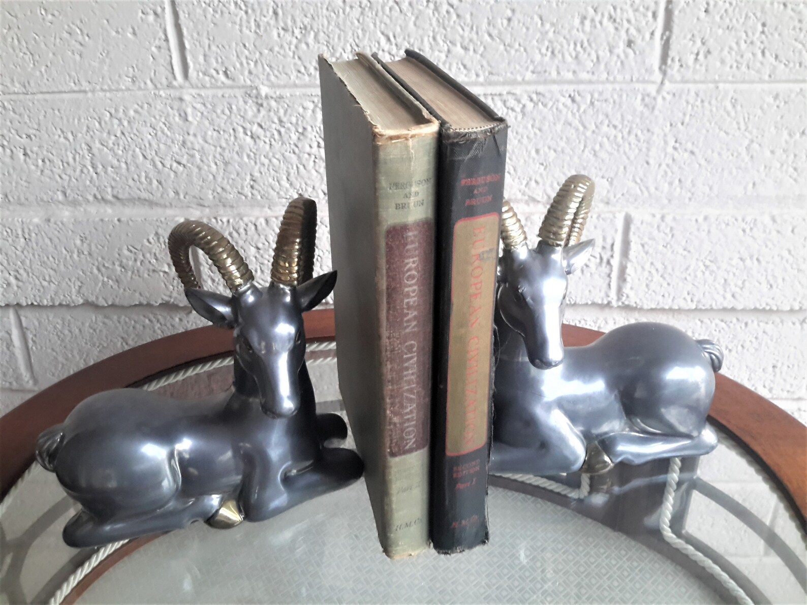 Mid Century Ram Bookends Sculpture / Brass and Pewter Ram | Etsy