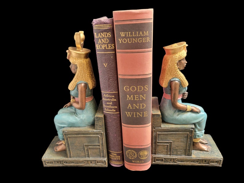 Egyptian Goddess Isis Bookends Pair Ancient Egyptian Goddess - Etsy