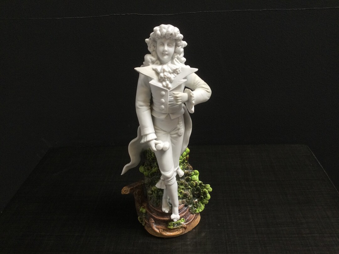 White Bisque Figurine 17th Century English Fop Coxcomb ~ Vintage 11 ...