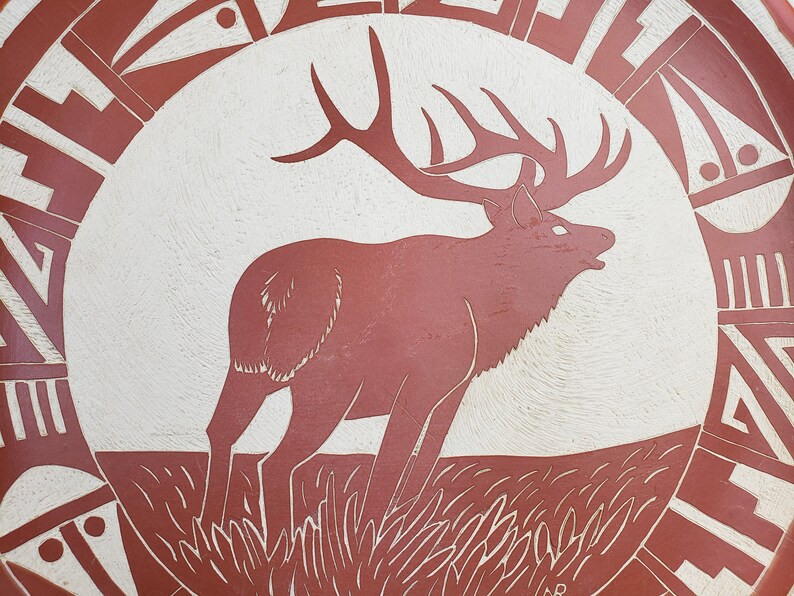 Native American Art Pottery Elk 15 / Nature Motif - Etsy