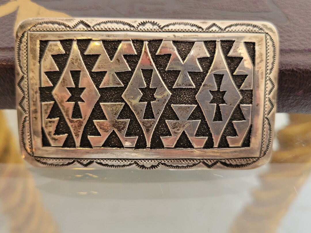 Thomas Singer Belt Buckle ~ Navajo Sterling Traditional Design ~ Men's ...
