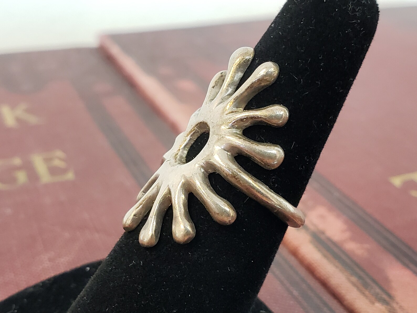 Sterling Silver Splat Ring / Artisan Signed FT / Handcrafted - Etsy