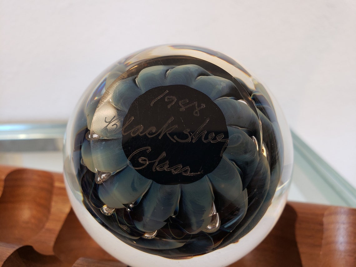 Black Sheep Blown Glass Paperweight / Black Sheep Studios 1988 | Etsy