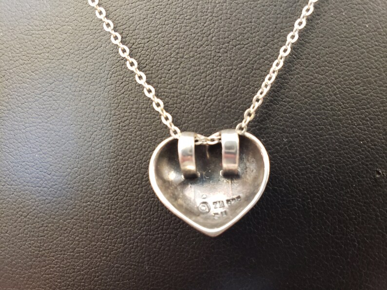 Sterling Silver Heart Pendant Necklace / TM 925 Sterling Heart - Etsy