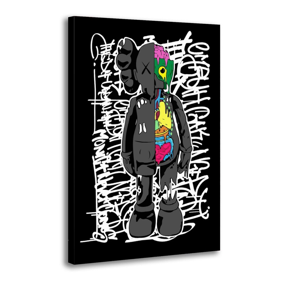 Inspired Anatomy Graffiti Street Art Canvas Poster for KAWS Fans Street ...
