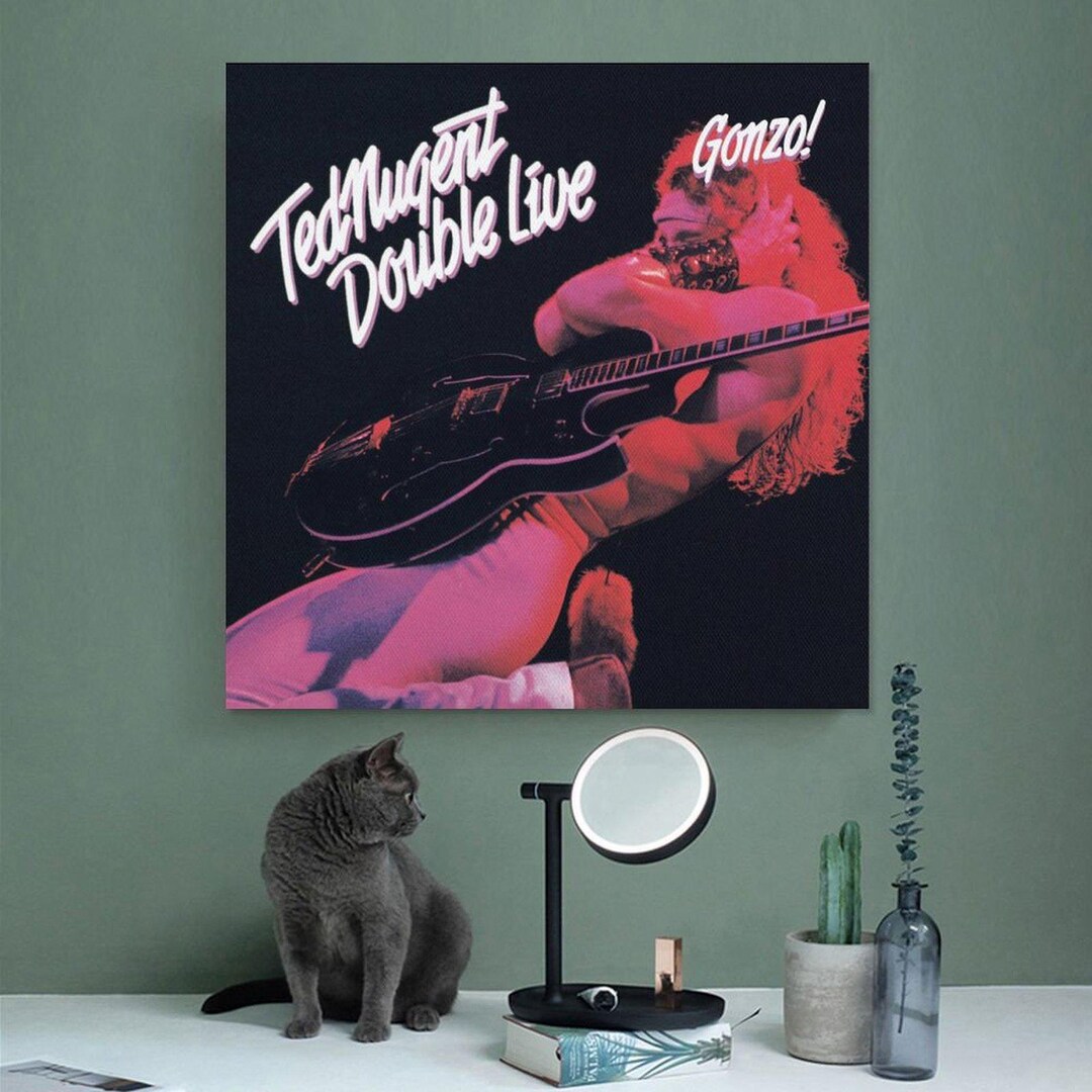 Ted Nugent Double Live Gonzo Poster Live Guitar Performance Red Purple ...