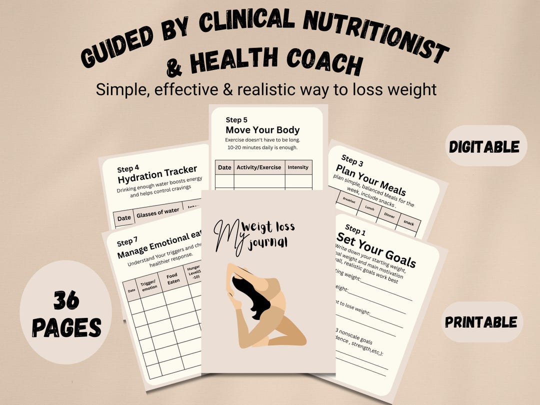 10-steps Weight Loss Journal Printable Fitness Planner Wellness Meal ...