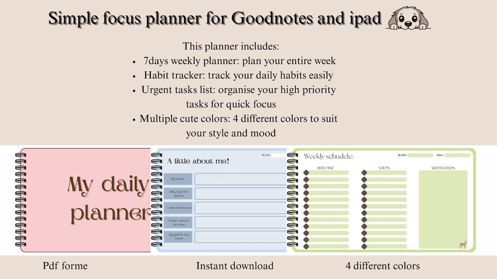 2026 Digital Planner, Simple Focus Notebook (PDF) - Etsy