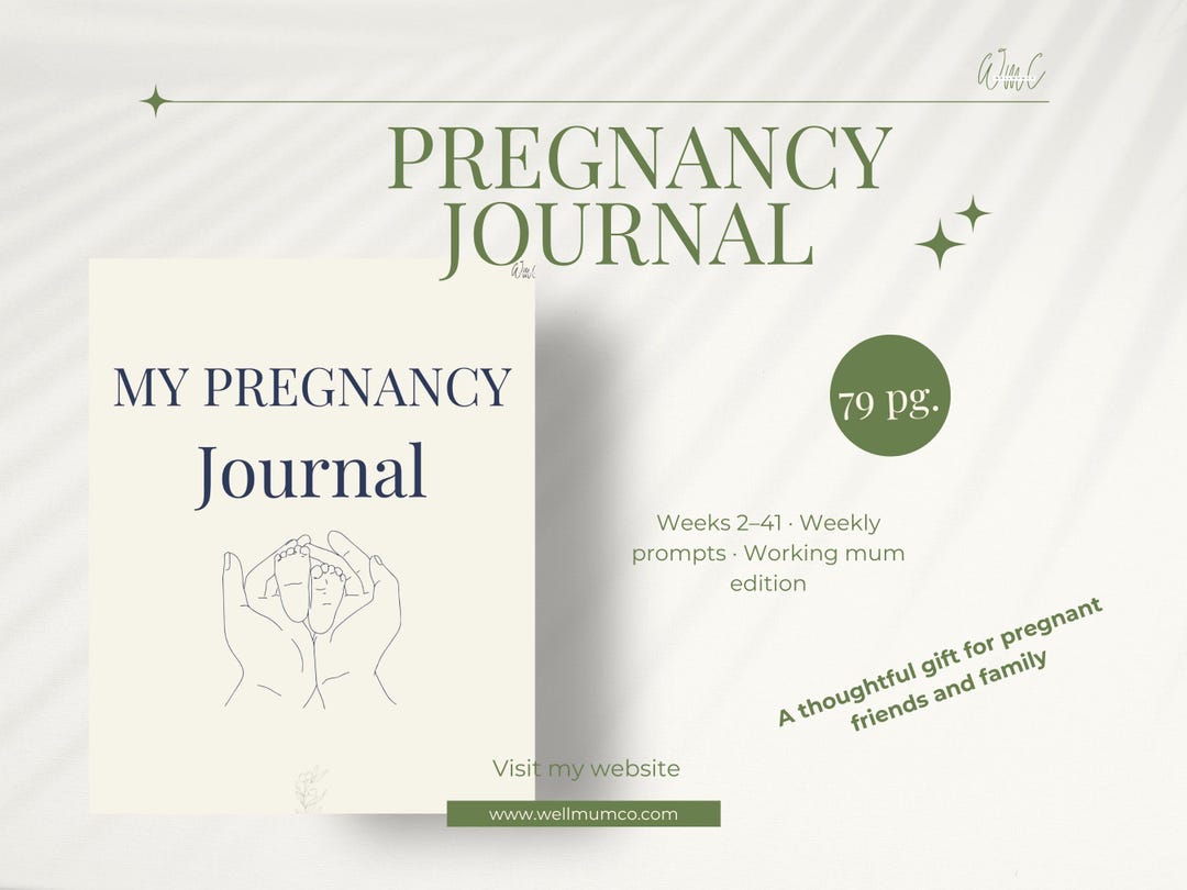 Pregnancy Journal Printable | Weekly Prompts Weeks 2–41 | Guided ...