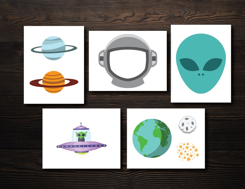 Space Photobooth Props Printable // Party Photo Props // | Etsy