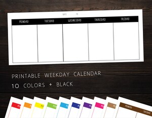 Printable EDITABLE Weekly Calendar, 11x8.5, Pastel Rainbow - Etsy Canada